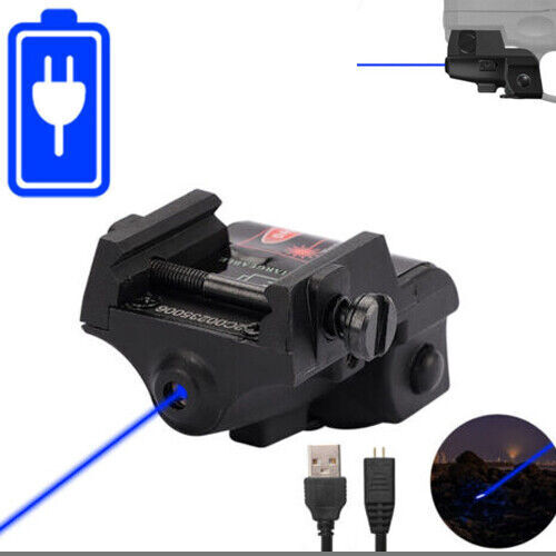 Pistol/Gun Rechargeable Blue Beam Laser Sight 20mm For Glock 17 Taurus ...