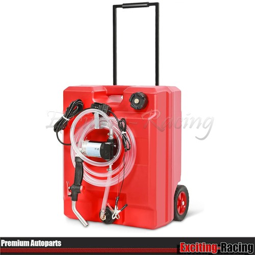 13 Gallon Portable Fuel Caddy Tank with Electric Fuel Oil Transfer Pump ...