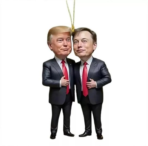 Donald Trump Elon Musk Christmas Ornament Tree Decor Acrylic Decoration ...