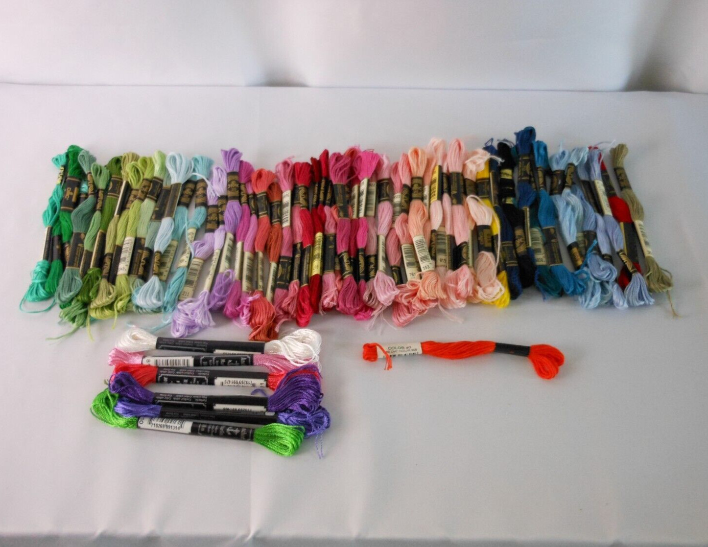 LOT of 64 Skeins Embroidery Floss Thread Bundle DMC Anchor J&P