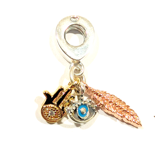 Authentic Pandora Charm, SHINE Tri-Hamsa Hand, Eye & Feather Dangle ...
