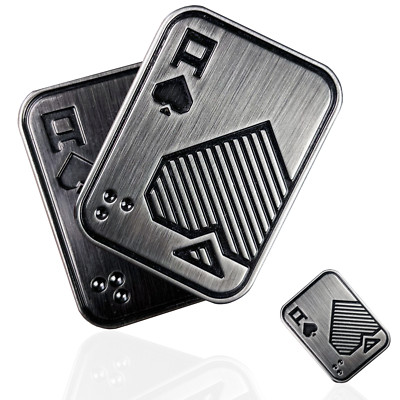 Metal Poker Fidget Slider Ace Magnetic Push Block EDC Fidget Toys ...