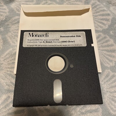 Vintage Monarch 5.25” Demo Floppy Disk 1990 Personics Corporation | eBay