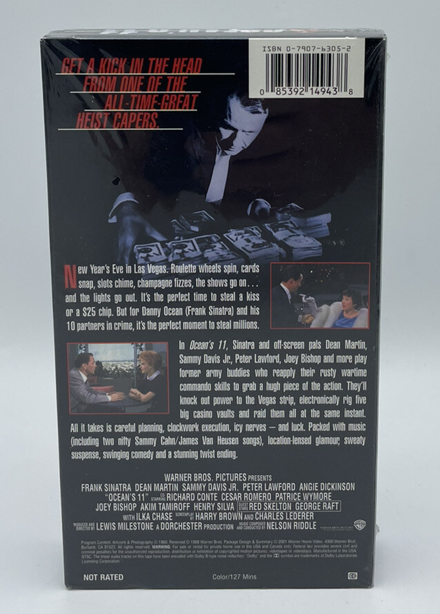 "OCEAN'S 11" VHS Brand New Factory Sealed 1960 Color Rat Pack Sinatra ...