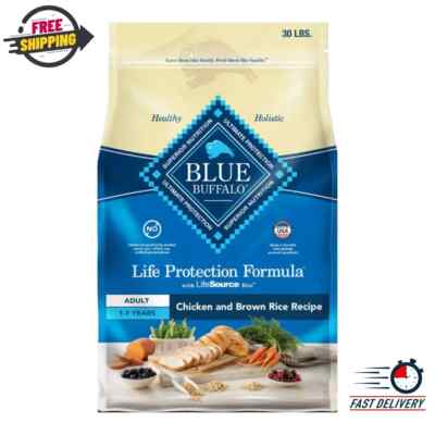 Blue Buffalo Life Adult Chicken & Brown Rice Recipe Dry Dog Food, 30-lb ...
