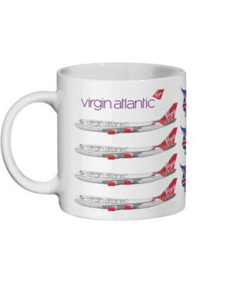 Virgin Atlantic Flying Lady Boeing B747 Aircraft Fleet Tea / Coffee Mug ...