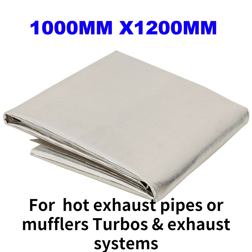 EXHAUST HEAT SHIELD BARRIER CLOTH SILVER THERMAL REFLECTIVE MAT 1000 ...