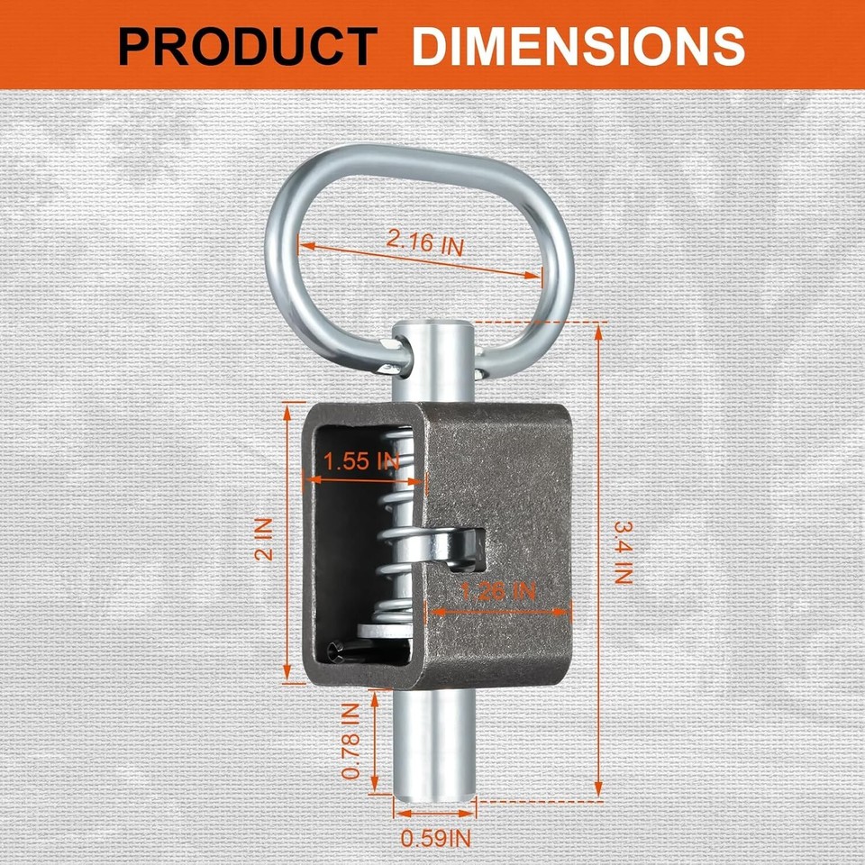 2PCS Weld-On Spring Pin Latch Lock Assembly for Utility Trailer Tail ...