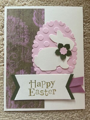 Happy Easter rabbit punch card kit of 10 made w/ Stampin' Up! | eBay