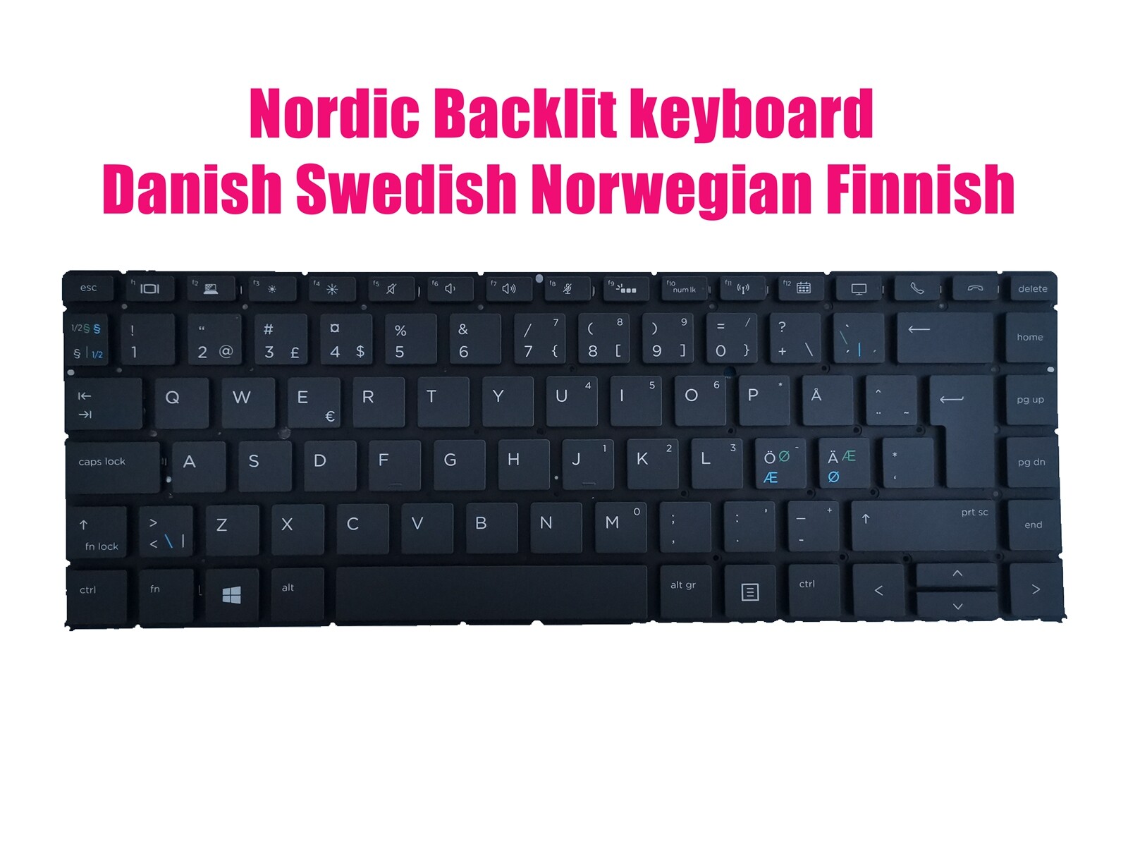 Danish Swedish Norsk Finnish Nordic keyboard for HP EliteBook 1040 G4 ...