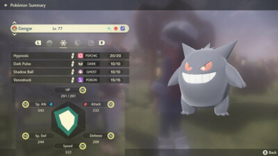 Alpha Gengar 🌟Shiny🌟 Normal 6IV Max Effort Level - Pokemon Legends ...