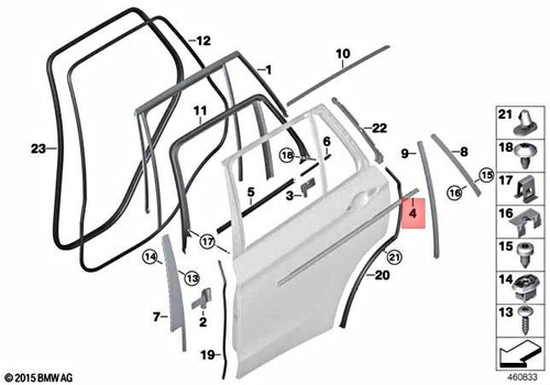 Genuine BMW X5 F15 F85 X5 25d Channel Cover Outer Door Rear Left ...