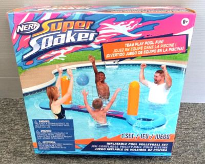 Nerf Super Soaker Pool Volleyball Set Inflatable Pool Float with Net ...