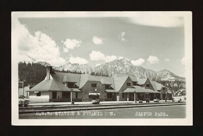 CNR Station & Pyramid Mtn Jasper Park the Jasper Station from acr- Old ...