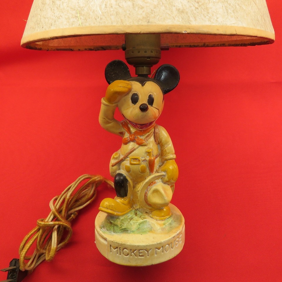Mickey Mouse Boy Scout Table Lamp C 1938 W.D Ent Walt Disney ...