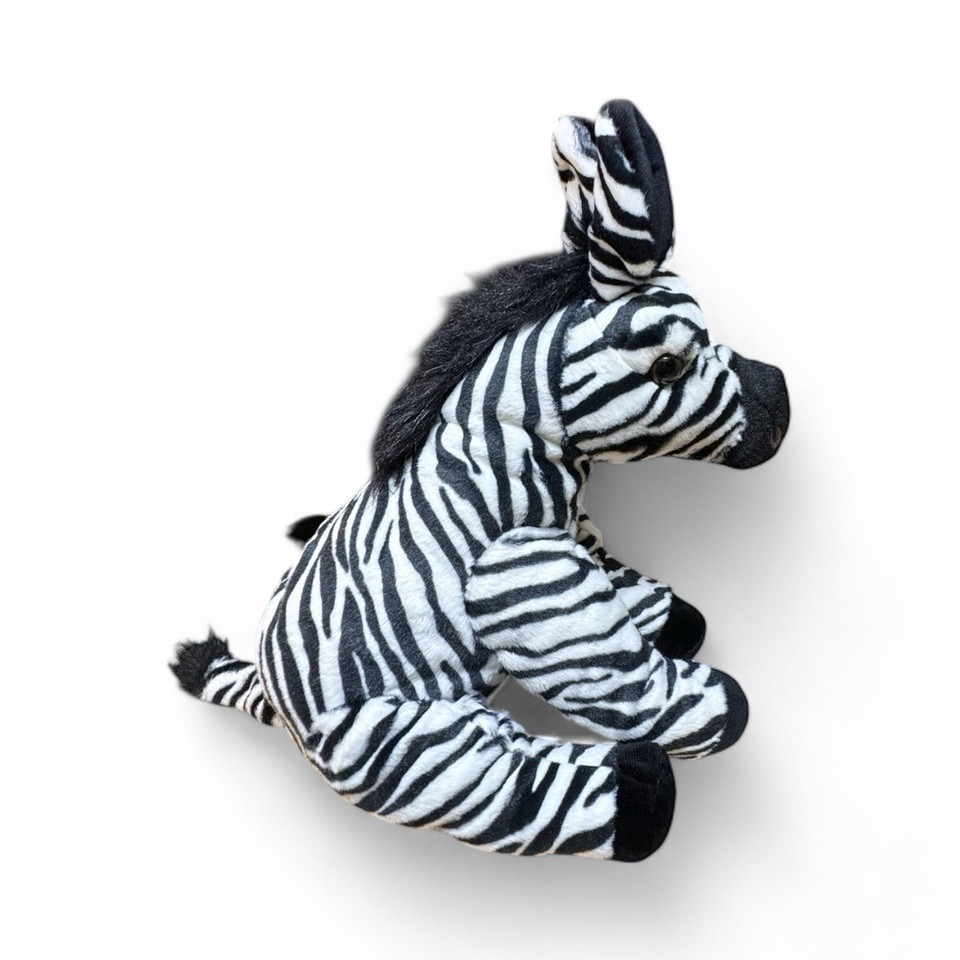 Wild Republic Zebra Plush 13” Safari Animal Black White Striped Stuffed ...