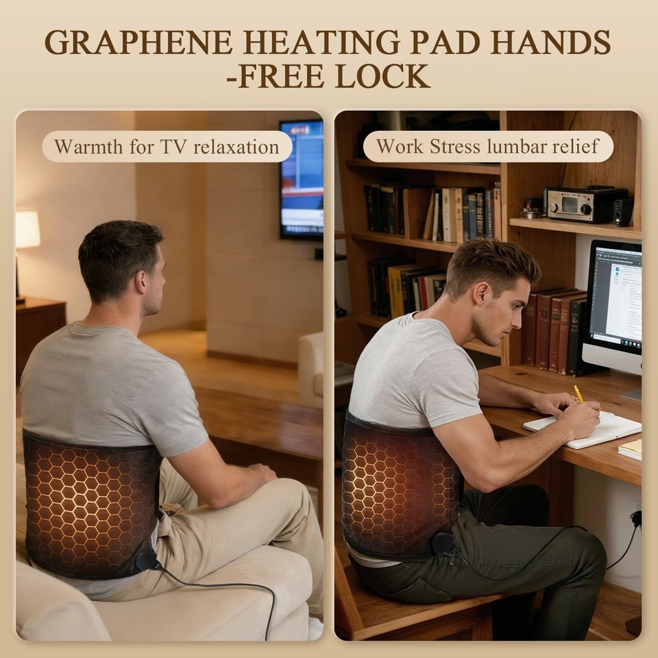 Lower Back Heating Pad: 2X Graphene Wrap Around Heat Pad for Deep Pain ...