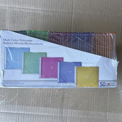 Verbatim CD/DVD Colored Slim Jewel Cases. 50 Pack. 10 Each Color ...