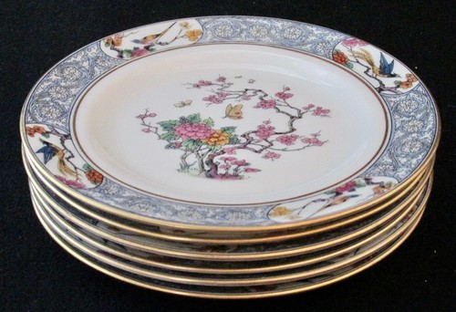Signed Lenox MING BIRDS bread plates, 6 1/4” d., black mark, set of 6 ...