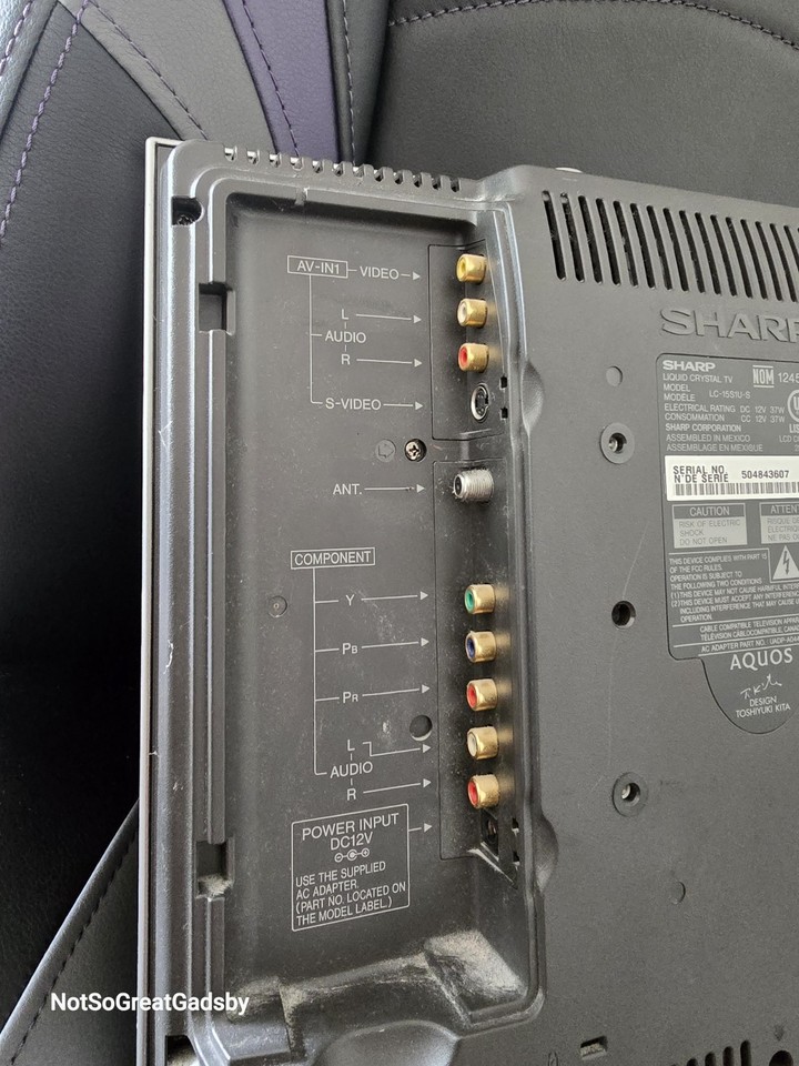 Sharp Aquos LC-15L1U-S Wireless LCD TV Gaming NO AC ADAPTER Works | eBay