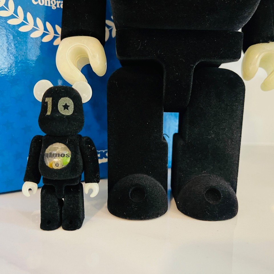 BEARBRICK ATMOS 10th Ann 400% +100% New in Box Flock Glow in Dark 2010 ...