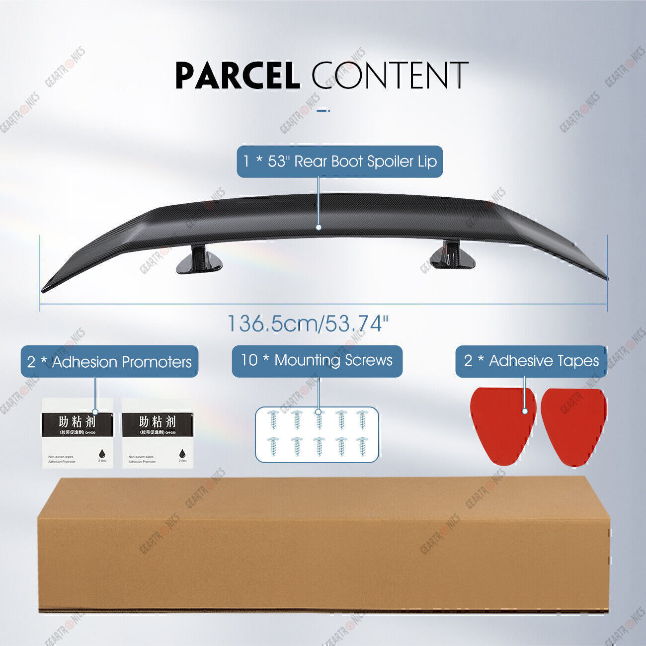 53" Universal Rear Trunk Spoiler Wing Sedan Carbon-Fiber Sport Style W ...