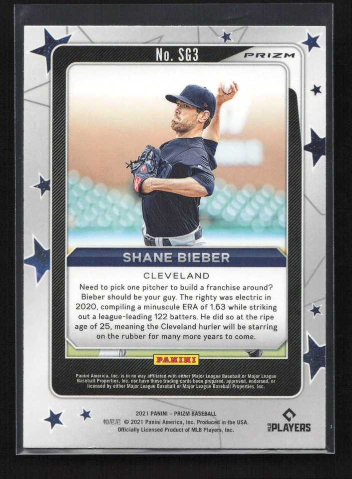 2021 Panini Prizm Star Gazing Silver Prizm Shane Bieber #SG3 Cleveland Guardians | eBay