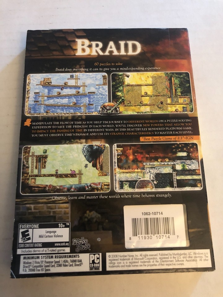 Braid - PC Puzzle Game by Mumbo Jumbo (New/Sealed) 811930107253 | eBay