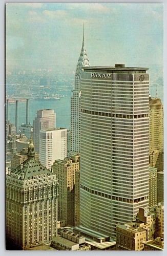 New York City NY Pan Am Building Scenic Downtown Skyline Chrome ...