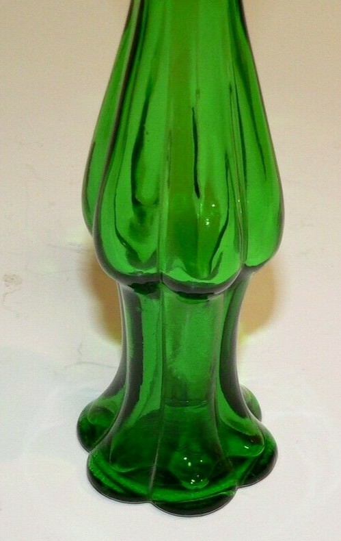 Vintage Avon Emerald Green Bud Vase Cologne Glass Bottle Flower Stopper ...