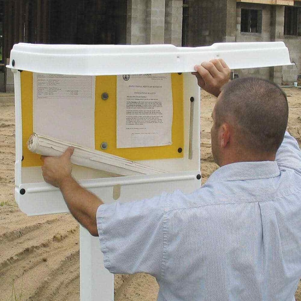 21 In X 27 In X 4 In Outdoor/Indoor Posting Permit Box Unit With Window ...