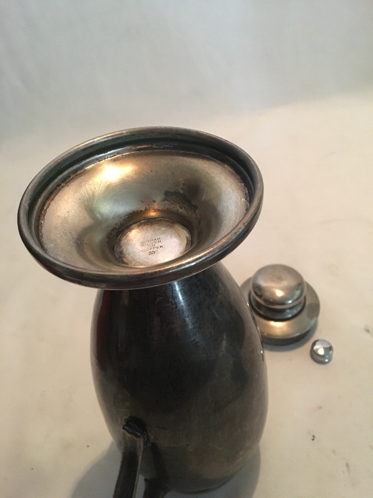 Vintage Gotham Silver on Copper Cocktail Shaker Barware | eBay