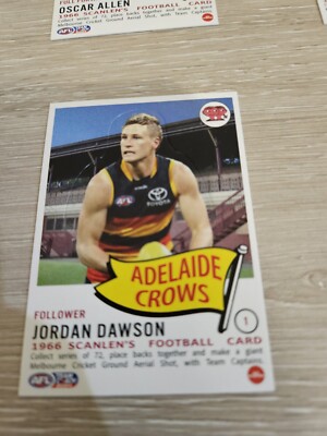 2024 AFL TEAMCOACH , JORDAN DAWSON SCANLENS DIE CUT ADELAIDE | eBay ...
