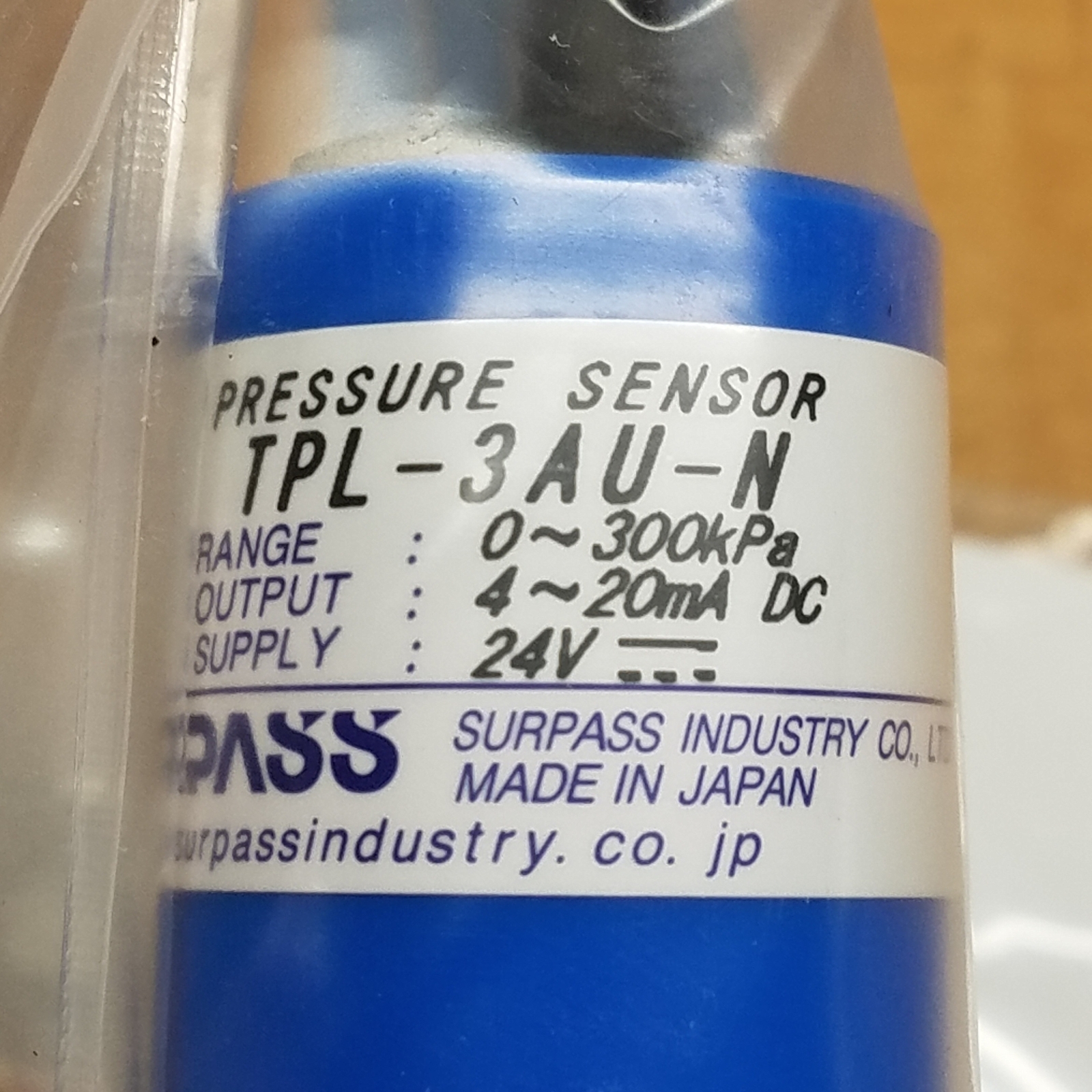Surpass TPL-3AU-N Pressure Sensor 0-300kPa 24 VDC Supply 4-20mA DC ...