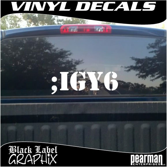 Military Vetern Suicide Prevention ;IGY6 - I Got Your 6 Vinyl Decal ...