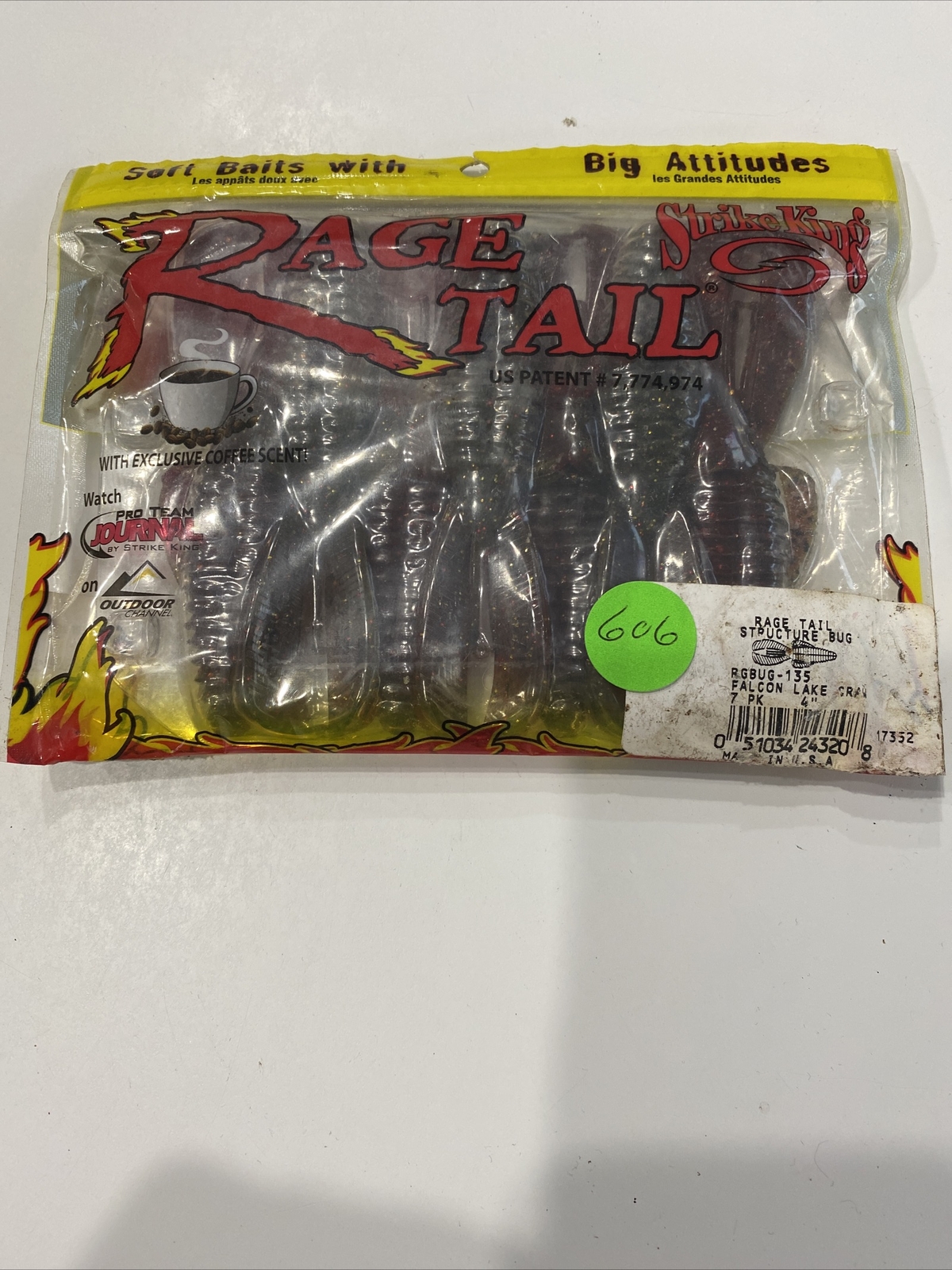 Strike King Rage Tail RGBUG-135 Falcon Lake Craw 4" Soft Plastic Lures ...