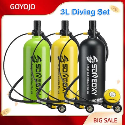 Scuba Diving Kit 3L Mini Oxygen Air Tank Equipment Underwater Breath ...