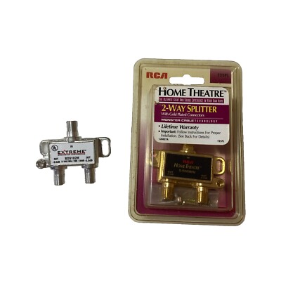 RCA 2 Way Splitter T2SPL Coaxial F NEW In Package & Extreme 2-way ...