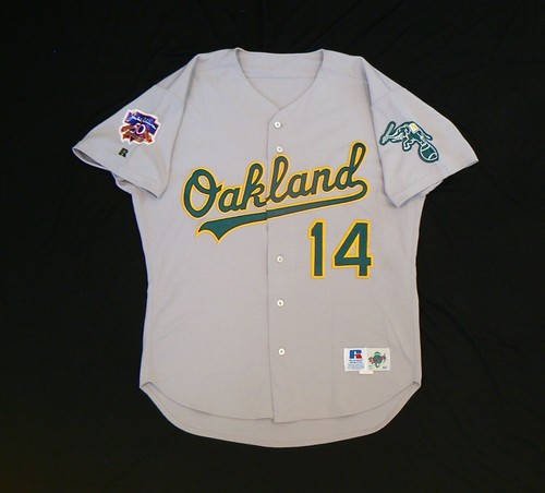 Ben Grieve Oakland A's Game Used Road 1997 Pre- Rookie Jersey Auto - A ...