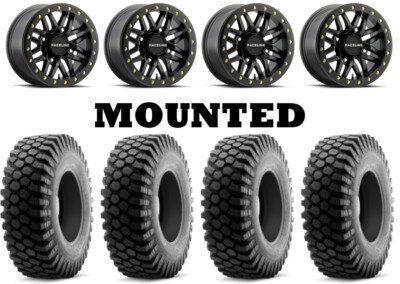 Kit 4 Vision Wheel W3057 Journey 30x10-15 on Ryno Beadlock Matte Black ...
