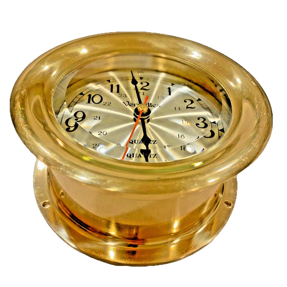 Versailles Quartz Nautical Brass Ships Clock 4.5"x 2.5" diameter New ...