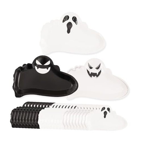 24PCS Halloween Plates Set – Scary Paper Plates in 3 Designs, for ...