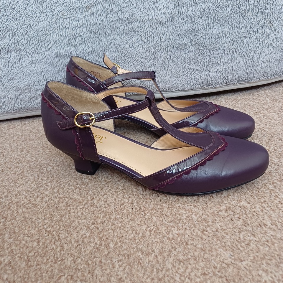 EX.c. Hotter 'Viviene' UK 6.5/EU40 Ladies Leather T-Bar Heel Dance ...