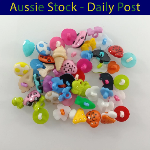 50pcs Mixed Plastic Loop Backing Buttons as pictured Mixed Colours DIY ...