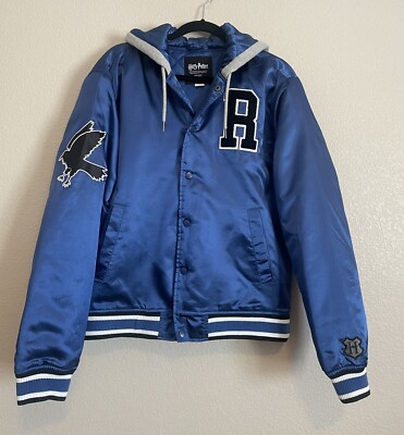 Harry Potter Ravenclaw Men’s Varsity Bomber Puff Jacket Size M Snap ...