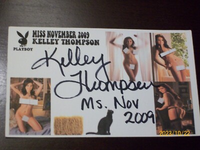 Kelley Thompson Playboy Miss Nov 2009 Signed Autographed 3x5 Index 0114