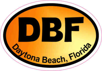 3in x 2in Orange Oval DBF Daytona Beach Sticker Car Truck Vehicle ...