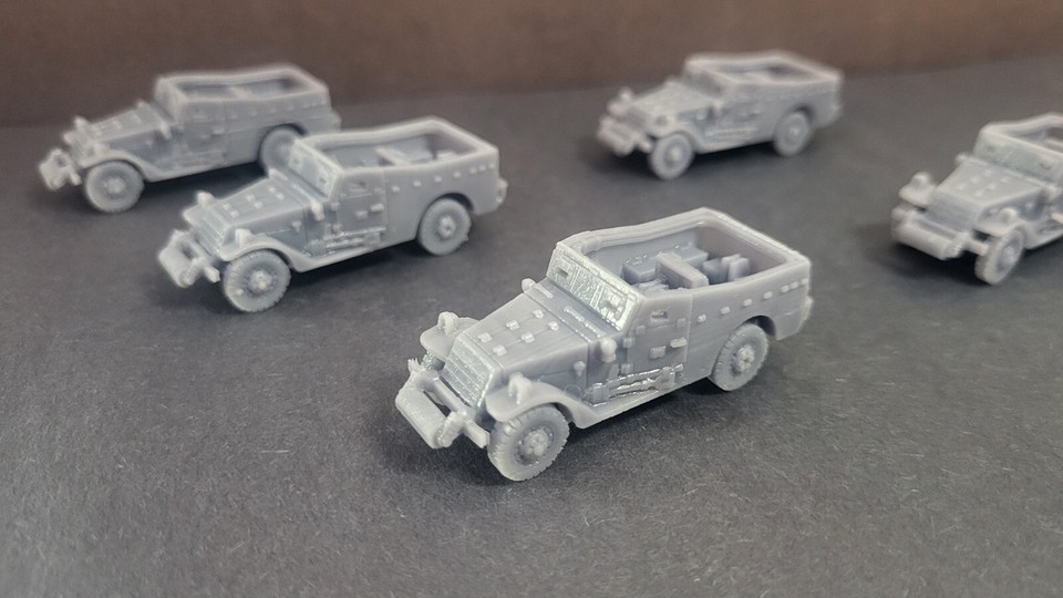 Flames of War US M3 Scout Car Platoon Resin 15mm 1/100th Scale | eBay