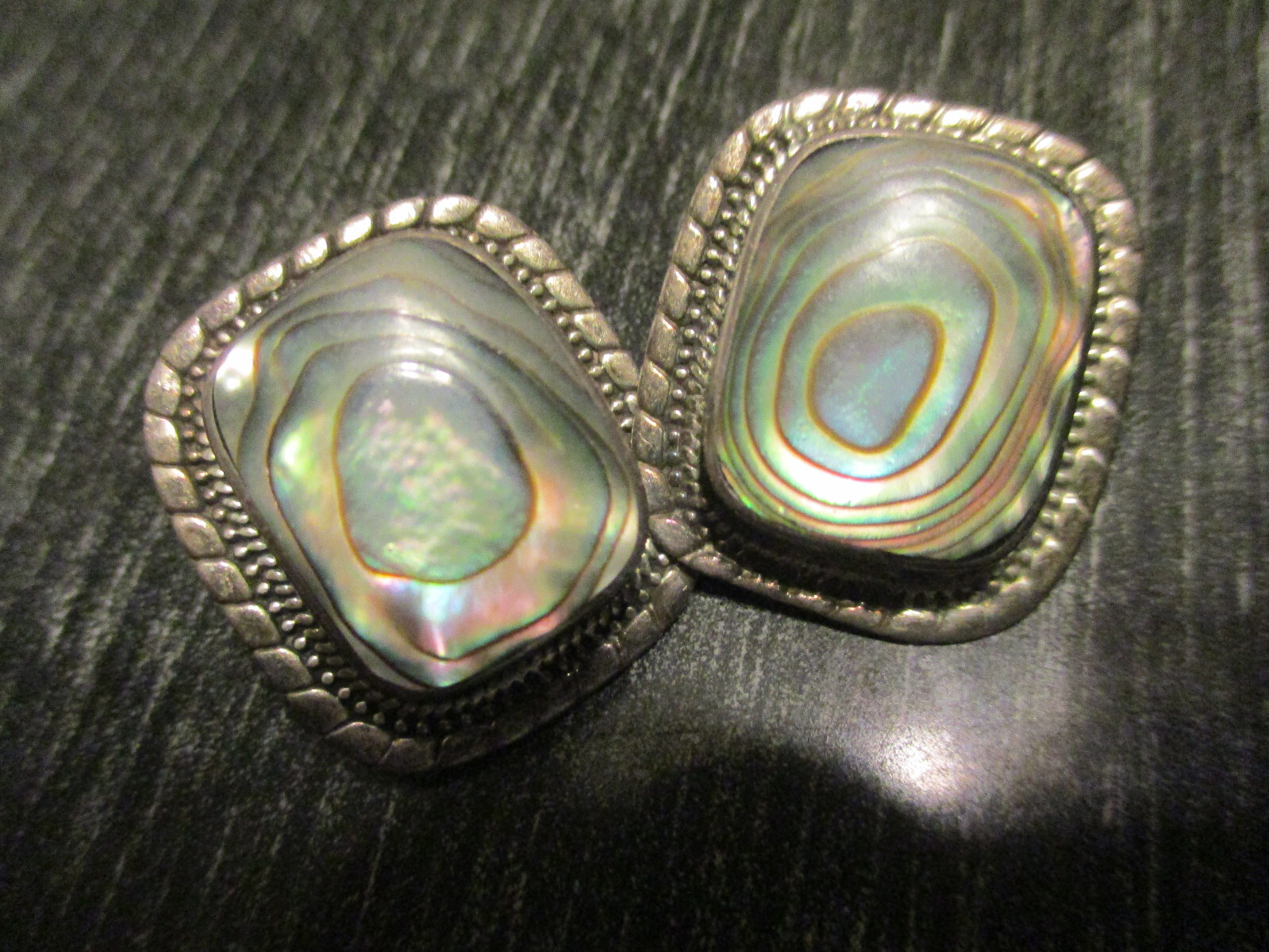 Vintage Mexico Taxco Sterling Silver Iridescent Abalo… - Gem
