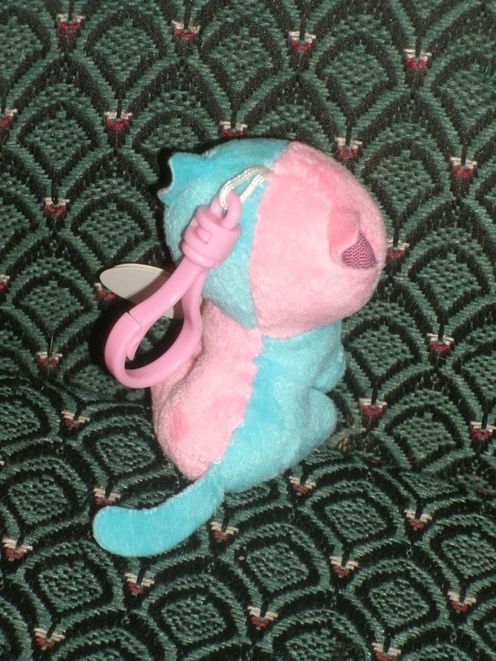 Ty Boo FIONA ( PINK, BLUE & WHITE CAT) clip M/M tag * RARE * JUSTICE ...